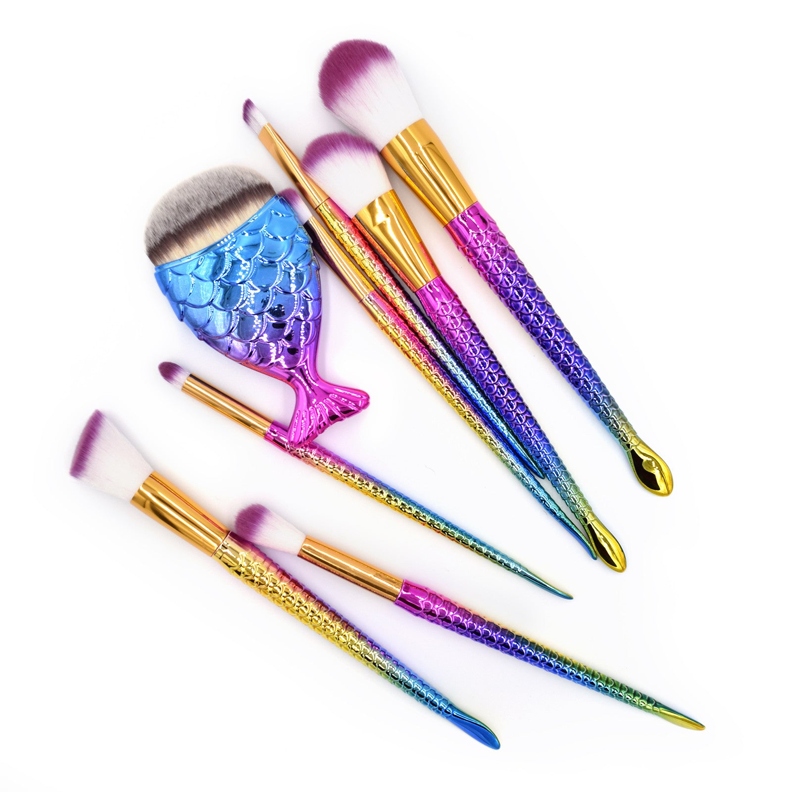 Colorful Mermaid Brushes Set – Dolovemk Beauty