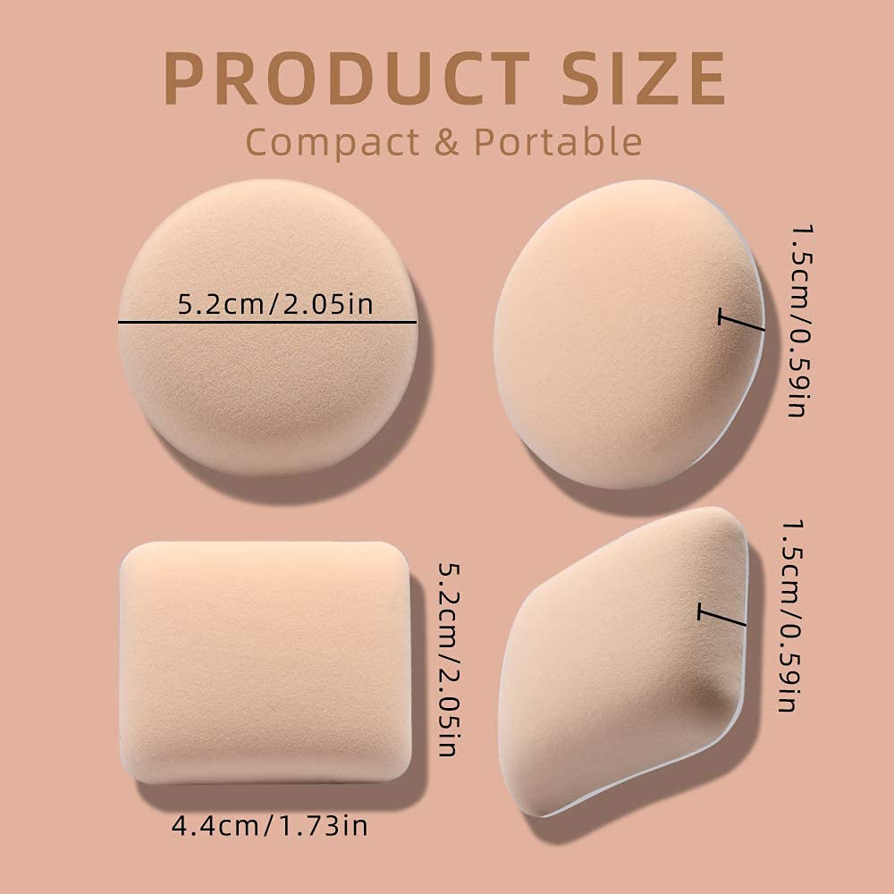 4Pcs Round & Square Foundation Sponge – Dolovemk Beauty