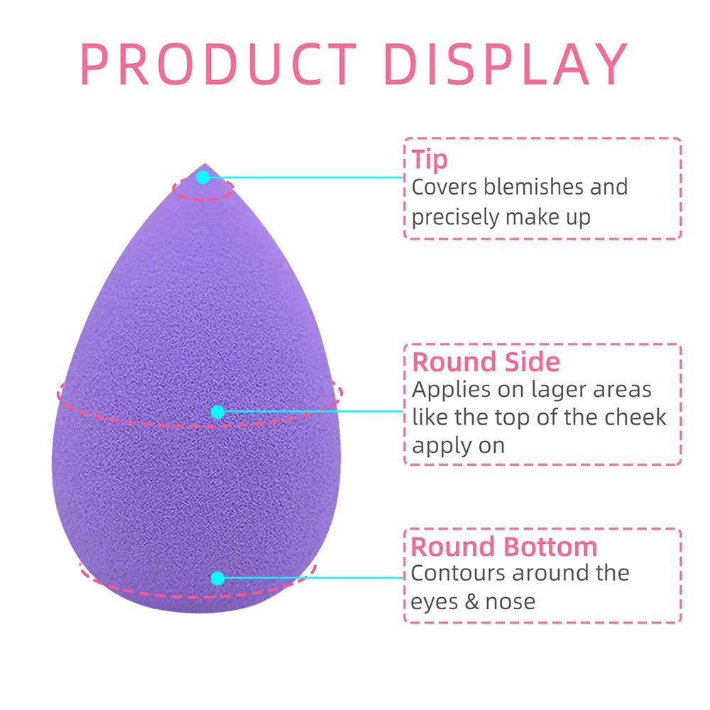 Mini Teardrop-Shaped Non-Latex Beauty Blenders | 6-Color Precision Eye ...